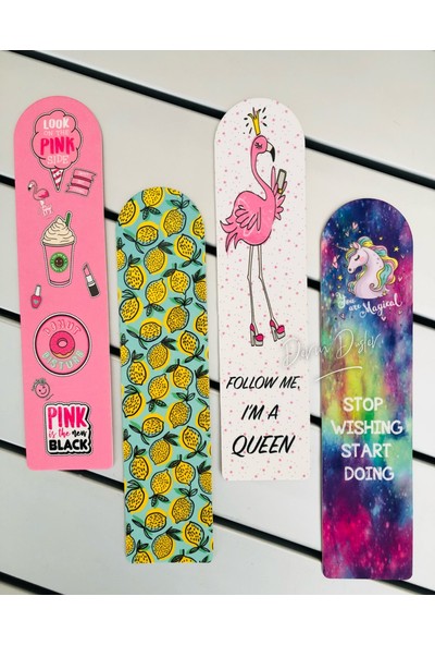 Derin Düşler Pink Limon Flamingo Unicorn Baskılı Kitap Ayracı 4 Adet Derin Düşler Pink Limon Flamingo Unicorn Baskılı Kitap Ayracı 4 Adet