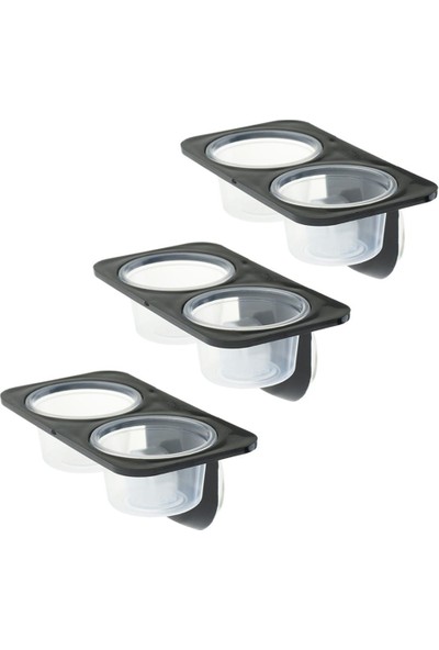 3x Küçük Sürüngen Amfibi Besleme Çift Kase Yemek Besleyici / Vantuz (Yurt Dışından)