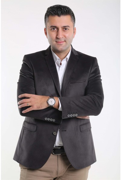 Intersivin 6 Drop Füme Blazer Erkek Tek Ceket C305-07