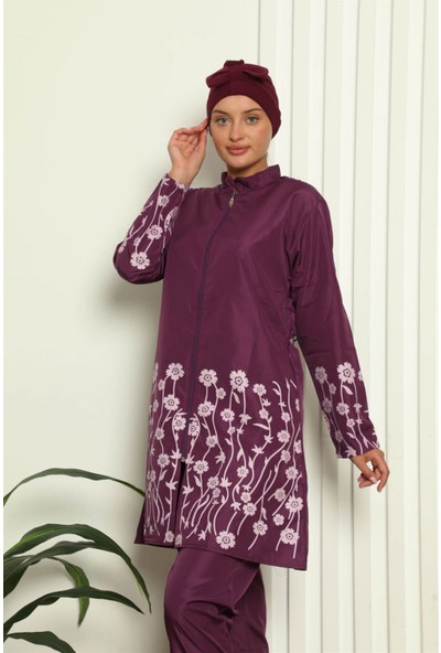 Akbeniz Tam Tesettür Çiçek Baskılı Mayo 31031