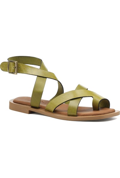İnci Mıro.z 2fx Haki Kadın Düz Sandalet İnci Mıro.z 2fx Haki Kadın Düz Sandalet