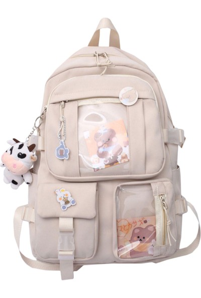 Kawaii Japon Harajuku Bayanlar Sırt Çantası Okul Çantası Seyahat Çantası Kadın Kızlar Beyaz