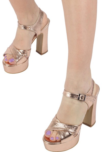 Bakır Kalın Platform Topuklu Yüksek Ayakkabı - Margarita Bakır Kalın Platform Topuklu Yüksek Ayakkabı - Margarita