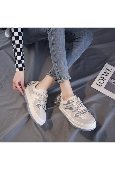 Moyan Gri Kadın Sneakers Spor Platform Ayakkabı (Yurt Dışından)
