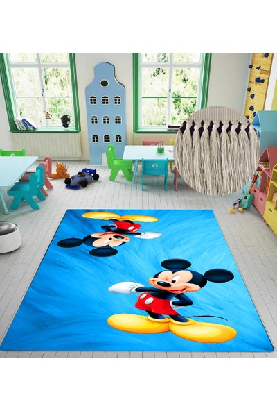 Evokids Mickey Desenli , Püsküllü Çocuk Halısı (120X180) Evokids Mickey Desenli , Püsküllü Çocuk Halısı (120X180)