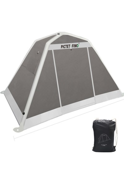 Pıctet Fıno PF106 2 Kişilik Çift Katmanlı Şişme Kamp Çadırı - Gri Beyaz (Yurt Dışından)