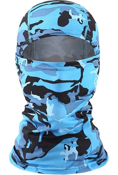 Real Me Uv Korumalı Motosiklet Bisiklet Kayak Yüz Maskesi - Mavi Kamuflaj (Yurt Dışından)