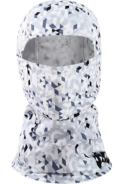 Real Me Uv Korumalı Motosiklet Bisiklet Kayak Yüz Maskesi - Gri/beyaz (Yurt Dışından)