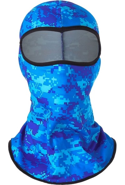 Real Me Su Geçirmez Motosiklet Bisiklet Kayak Yüz Maskesi- Kamuflaj Mavi (Yurt Dışından)