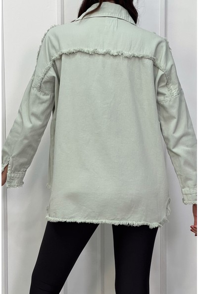 Derya Dindar Kadın Rivetli Ceket Mint Yeşili Derya Dindar Kadın Rivetli Ceket Mint Yeşili