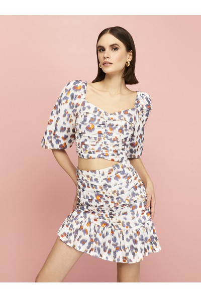 Nocturne - Leopar Desen Bluz Desenli Nocturne - Leopar Desen Bluz Desenli