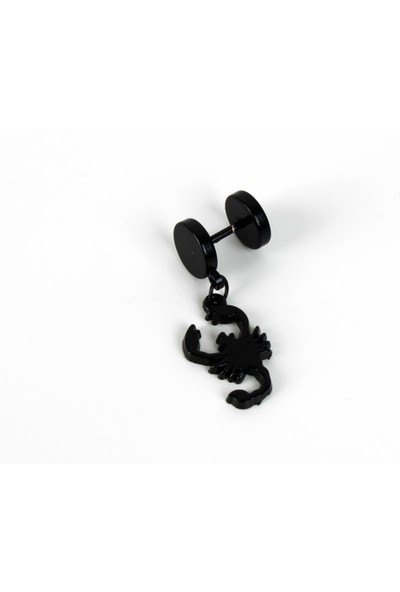 Afillix Concept Kt-Siyah Renk Akrep Tasarım Tek Küpe-Piercing-8mm Bar