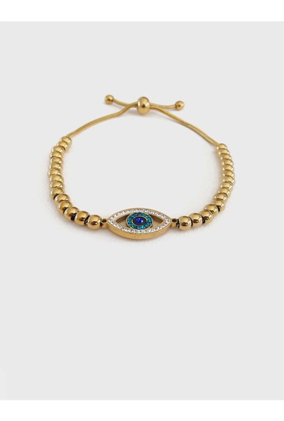 Quella Taki Yeşil Göz Taşlı Ayarlanabilir Bileklik Quella Taki Yeşil Göz Taşlı Ayarlanabilir Bileklik