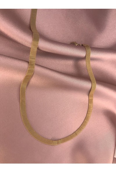 Quella Taki Hasır Kalın Gold Kolye