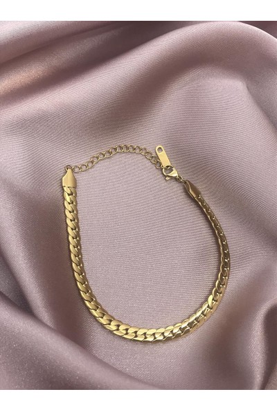 Quella Taki Çelik Balık Sırtı Gold Bileklik