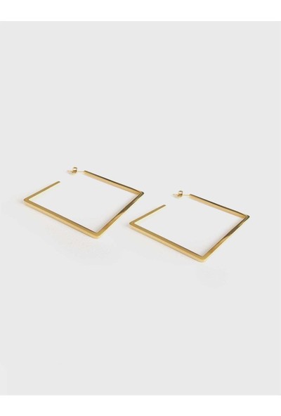 Quella Taki Büyük Köşeli Gold Küpe Quella Taki Büyük Köşeli Gold Küpe