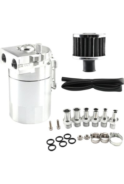 Blesiya Evrensel Yağ Yakalama Filtre Seti Rezervuar Gümüş Filtre ile (Yurt Dışından)