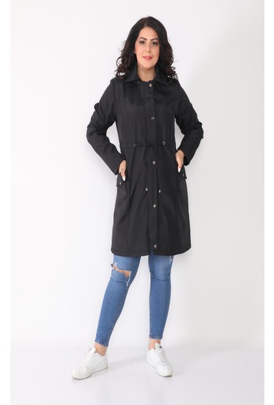 Alba Collection Kadın Bondit Kumaş Kapüşonlu Büyük Beden Kısa Mont Siyah Alba Collection Kadın Bondit Kumaş Kapüşonlu Büyük Beden Kısa Mont Siyah