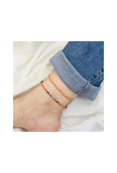 Pearl Beads Afgan Boncuğu & Şans Ip Halhal Set