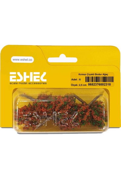 Eshel Maket Kırmızı Çiçekli Bodur Ağaç - 6 Adet - 2,5cm Eshel Maket Kırmızı Çiçekli Bodur Ağaç - 6 Adet - 2,5cm