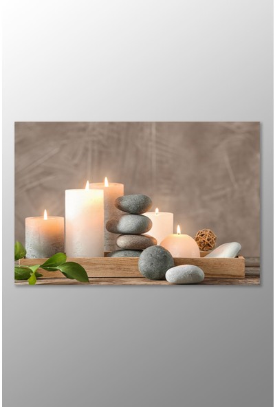 Spa Taşları Mumlar Kanvas Tablo Spa Taşları Mumlar Kanvas Tablo