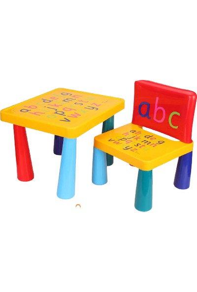Charge Renkli Plastik Çocuk Masa Sandalye Seti