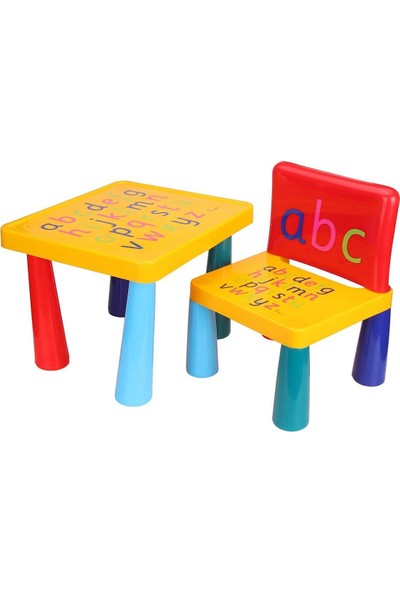 Charge Renkli Plastik Çocuk Sandalye Masa Seti