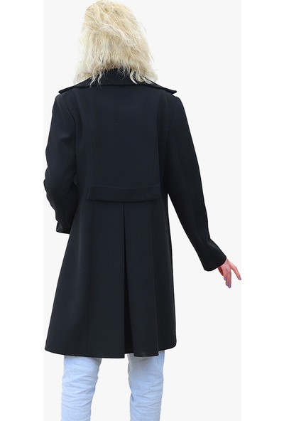 Elvan Sungur Uzun Siyah Kaşe Kaban Elvan Sungur Uzun Siyah Kaşe Kaban