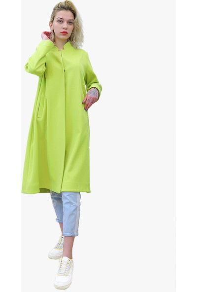 Elvan Sungur Yeşil Uzun Kaşe Kaban Elvan Sungur Yeşil Uzun Kaşe Kaban