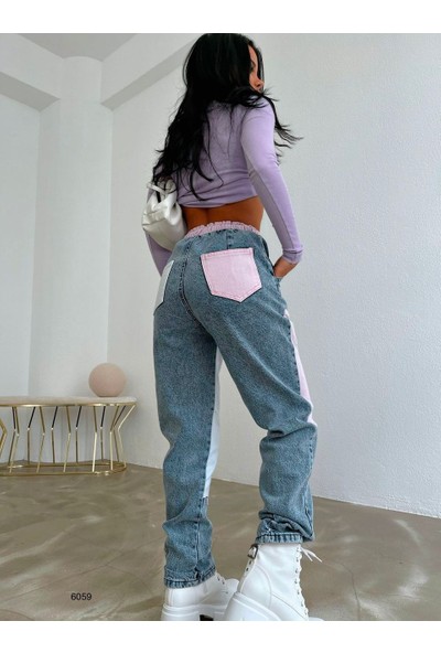 Bygulayidiz Kadın Bel Lastikli Kare Parçalı Pantolon