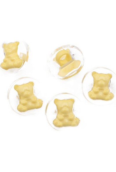 Simisso Ayıcık Figürlü Düğme 5 Li Sarı