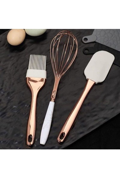 Vip Ahmet 3'lü Pratik Set Bakır Yumurta Fırcası+Spatula+Çırpıcı Vip Ahmet 3'lü Pratik Set Bakır Yumurta Fırcası+Spatula+Çırpıcı