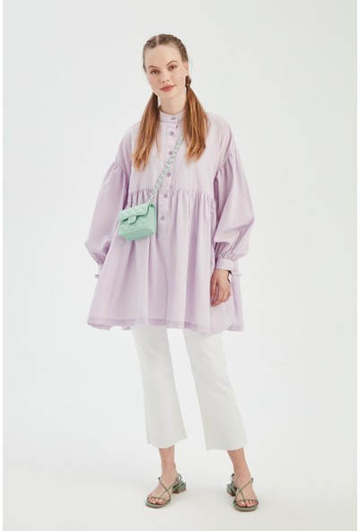 Manuka Bella Düğmeli Tunik Lila