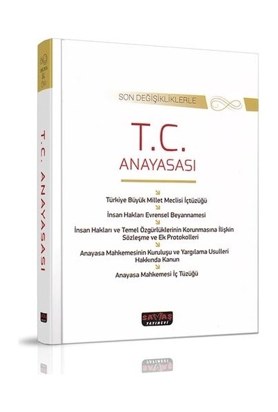 Savaş Yayınevi T. C. Anayasası Son Değişikliklerle Ciltli - Savaş Yayınları Eylül 2021