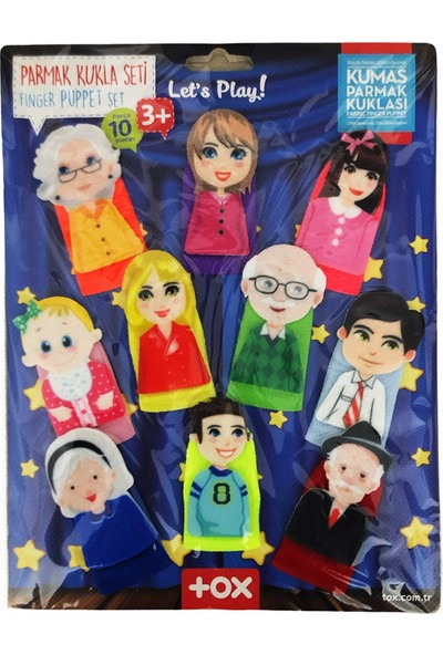 Tox 10 Parça Aile Bireyleri Kumaş Parmak Kukla Kukla2