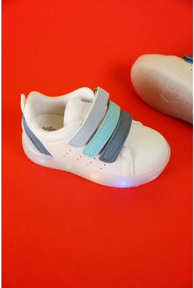 Vicco Sun Işıklı Erkek Çocuk Beyaz Mavi Sneaker
