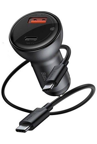 Polham Baseus 45W 1 Metre Pd Type C Kablolu Araç Içi Şarj Aleti, 1x USB ve 1x Type C Şarj Başlığı Polham Baseus 45W 1 Metre Pd Type C Kablolu Araç Içi Şarj Aleti, 1x USB ve 1x Type C Şarj Başlığı