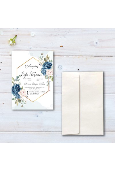 Yaşam Baskı Beyaz Zarflı Davetiye (Düğün - Nişan - Nikah - Kına) Yaşam Baskı Beyaz Zarflı Davetiye (Düğün - Nişan - Nikah - Kına)