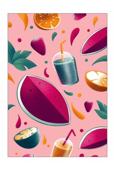 Duvar Dekor Meyve Desenli Bulaşık Makinesi Sticker 014