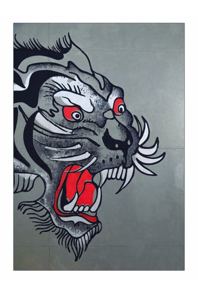 Duvar Dekor Kaplan Desenli Bulaşık Makinesi Sticker 015