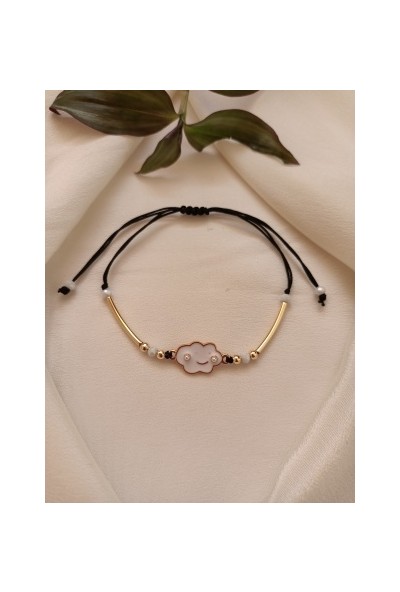 Pearl Beads Gold Inci Yanaklı Bulut Bileklik Pearl Beads Gold Inci Yanaklı Bulut Bileklik