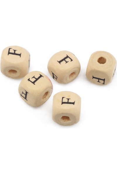 Simisso Ahşap Harf Boncuk 5'li 9mm F