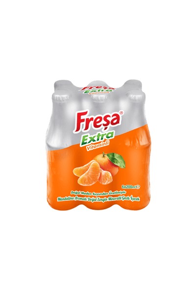 Freşa Extra Vitaminli Mandalina Aromalı Maden Suyu 6'lı 200 ml