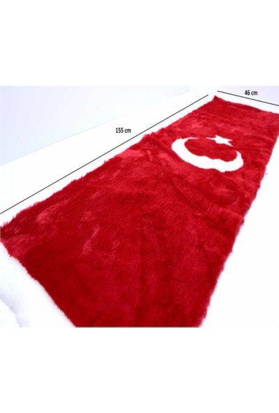 SüslenOto Torpido Üstü Peluş Örtü Türk Bayrağı 140*40 cm Kod:20