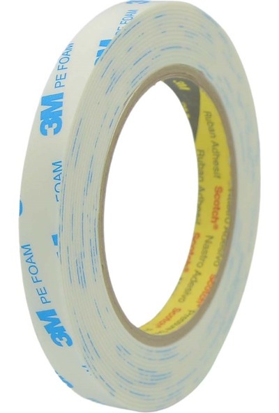 3m Çift Taraflı Beyaz Köpük Bant 12MMX5MT