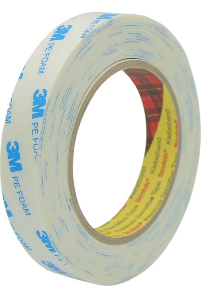 3m Çift Taraflı Beyaz Köpük Bant 19MMX5MT
