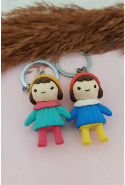By Zeyna Aksesuar Çiftli Sevgili Anahtarlığı