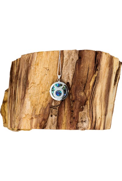 Great Loom Boğa Burç Sembollü Abalone Kolye Great Loom Boğa Burç Sembollü Abalone Kolye