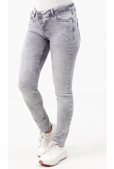 Ader Kadın Gri Dar Paça Jean Pantolon