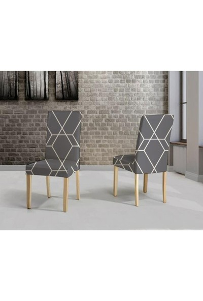 Elgeyar Desenli Kadife Sandalye Kılıfı, Likrali, Lastikli, Standart - Gri Geometrik Desen (1 Adet) Elgeyar Desenli Kadife Sandalye Kılıfı, Likrali, Lastikli, Standart - Gri Geometrik Desen (1 Adet)